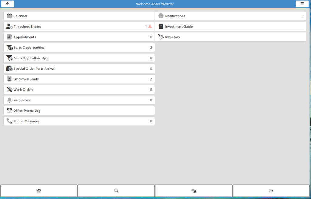 Aptora Mobile II - Dashboard - Aptora