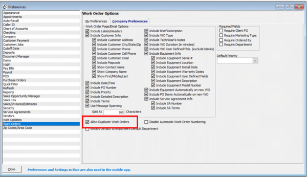 Duplicate Work Order - Aptora