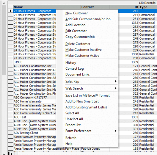Customer:Job List (how to use it) - Aptora