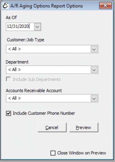 AR Aging Report (Summary Report) - Aptora