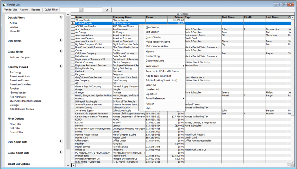 Vendor List - All-In-One Field Service Management Software by Aptora