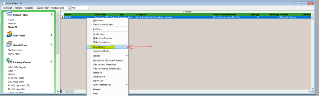 Item History - Aptora