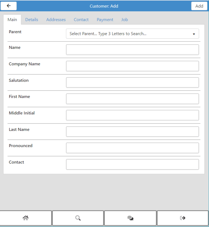 Aptora Mobile II - Add Customer:Jobs - Aptora
