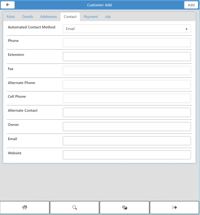 Aptora Mobile II - Add Customer:Jobs - Aptora