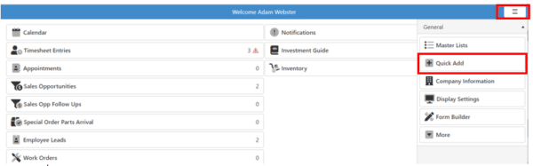 Aptora Mobile II - Quick Add - Aptora