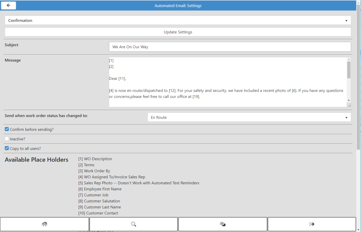 Aptora Mobile II - Auto Email - Setup - Aptora