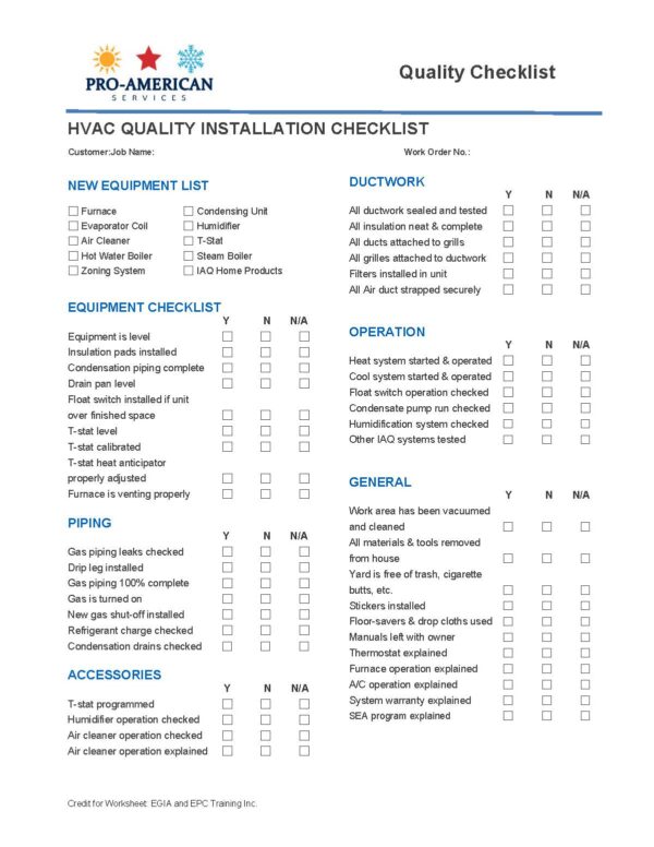 Installation Quality Checklist Mobile Form - Aptora