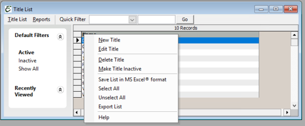 Customer:Job - Title List - Aptora